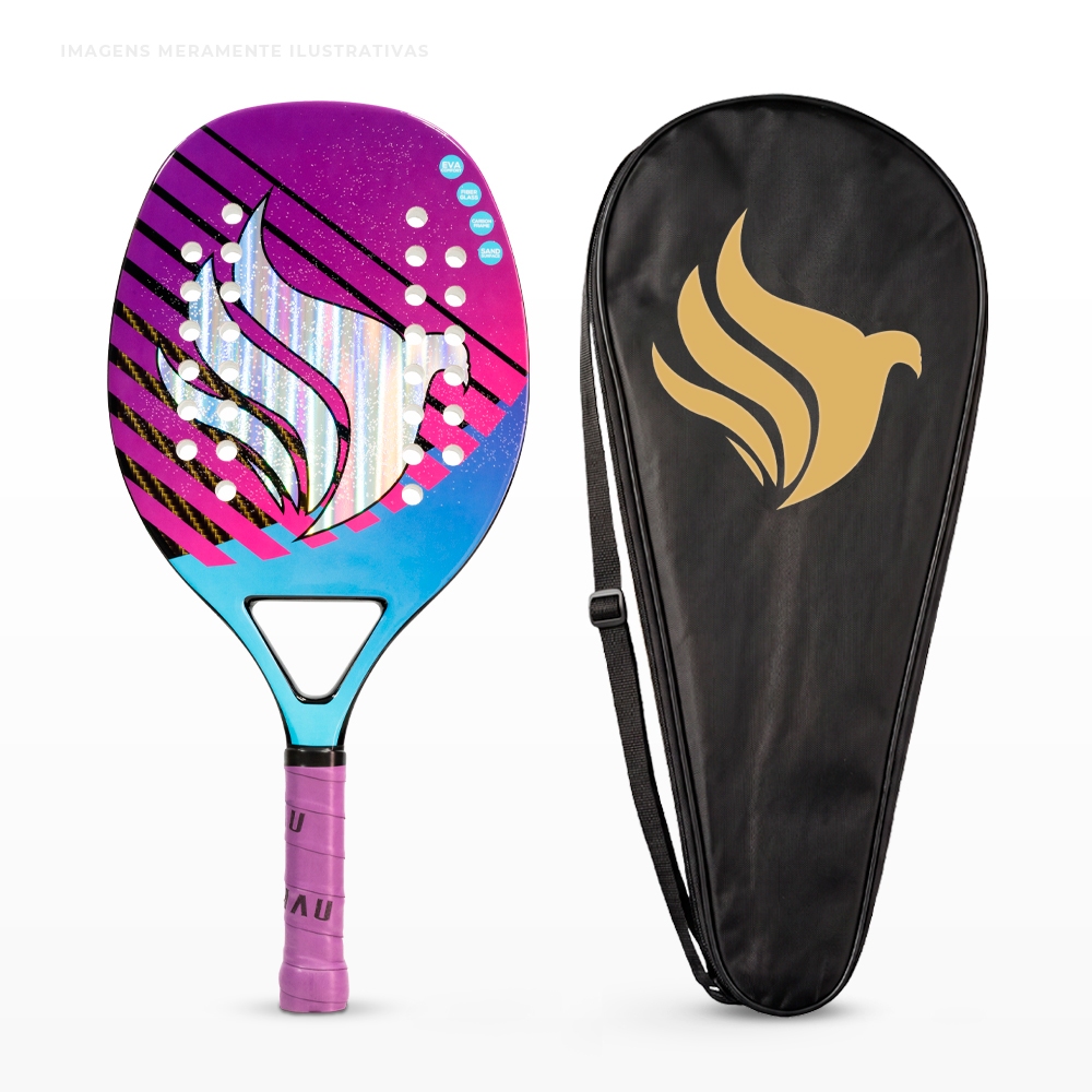 Raquete de Beach Tennis Pichau Midnight Miami Face Fiberglass 26 Furos ...