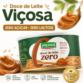 Doce de Leite Viçosa Zero Açúcar Zero Lactose 400g ORIGINAL | Shopee Brasil