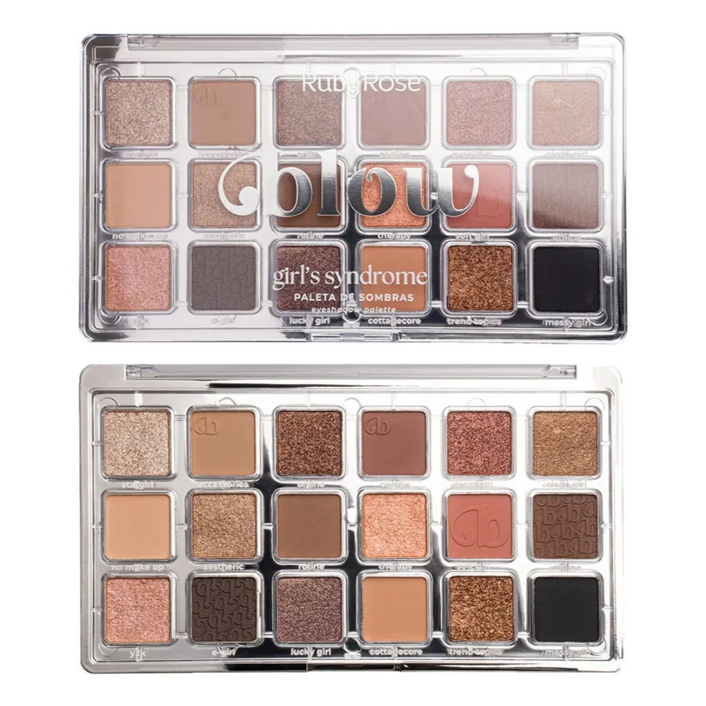 Paleta de Sombras Girl's Syndrome Blow Ruby Rose® 18 Cores HBE2206 ...