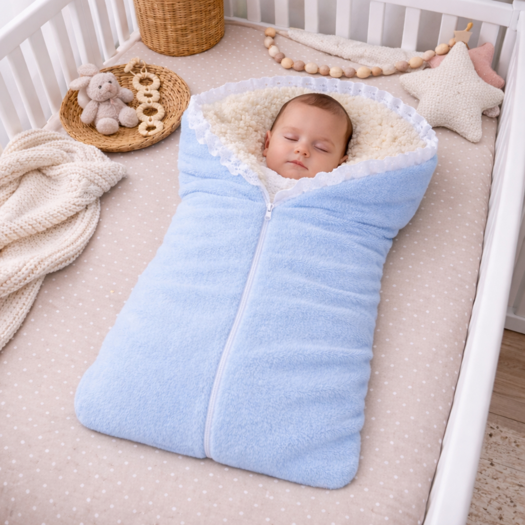 Saco De Dormir Bebê Sherpa Quentinho Soft Fleece Com Zíper | Shopee Brasil