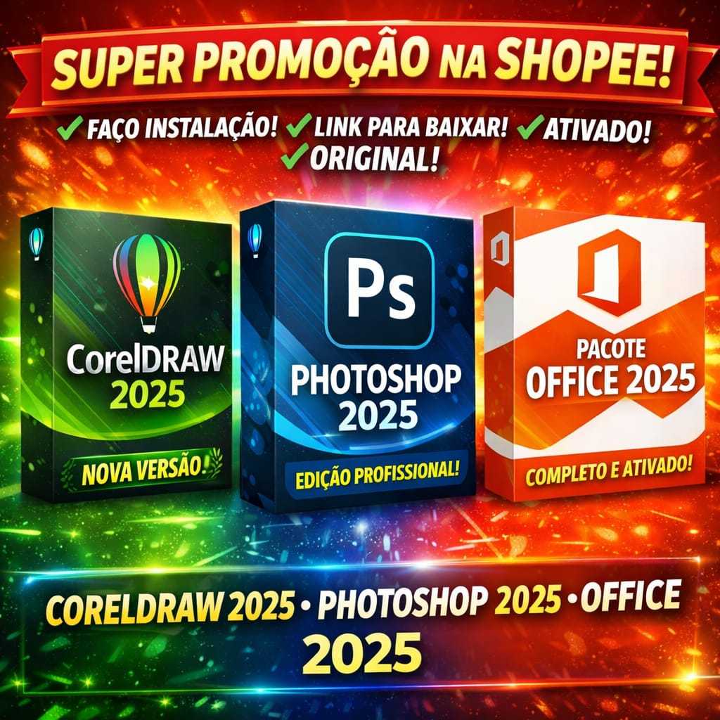 kit Programas - Corel Draw 2025 - Photoshop - Lightroom - Pacote Office ...