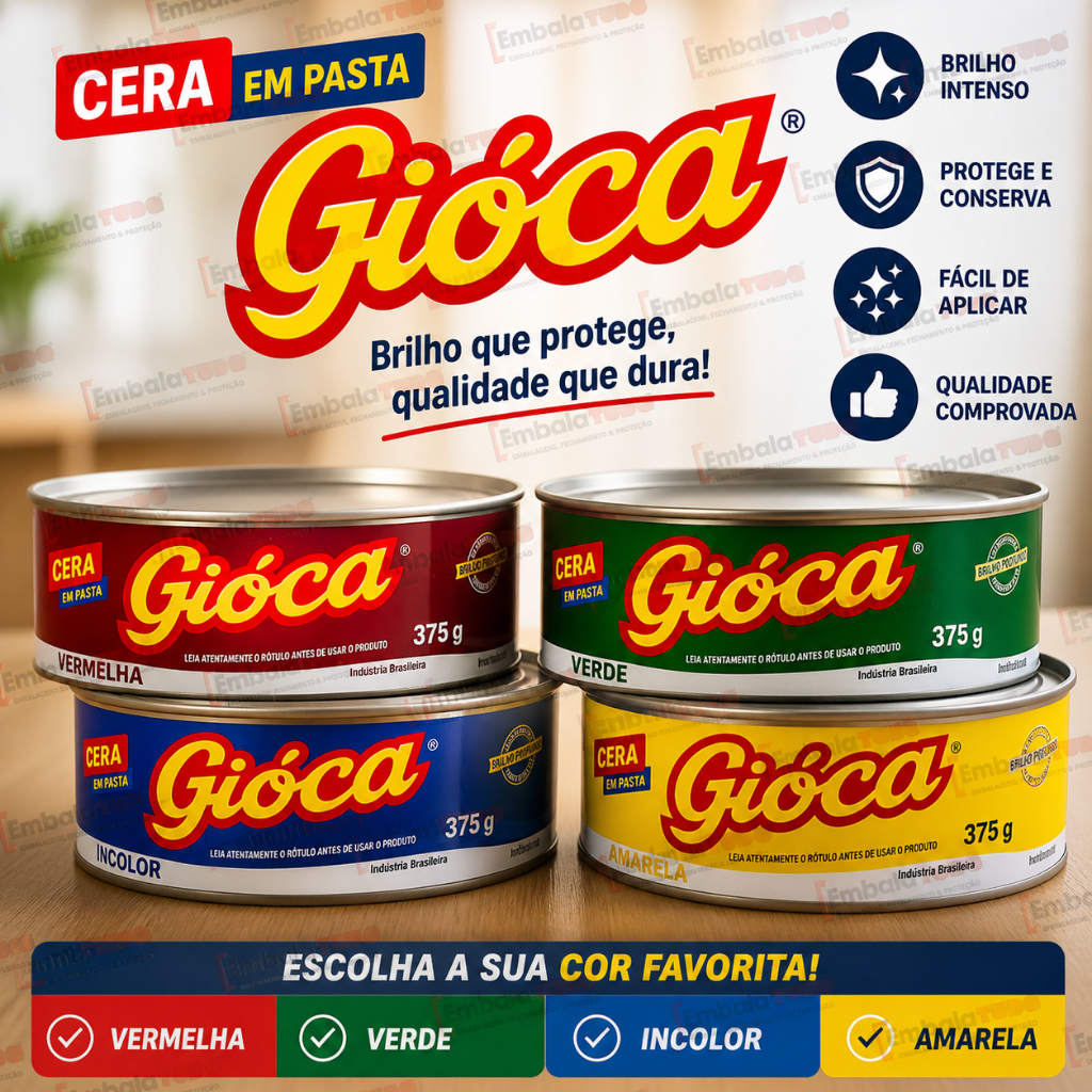 Cera de Carnaúba em Pasta 375g Piso Móveis Madeira Couro Escolha a Cor ...