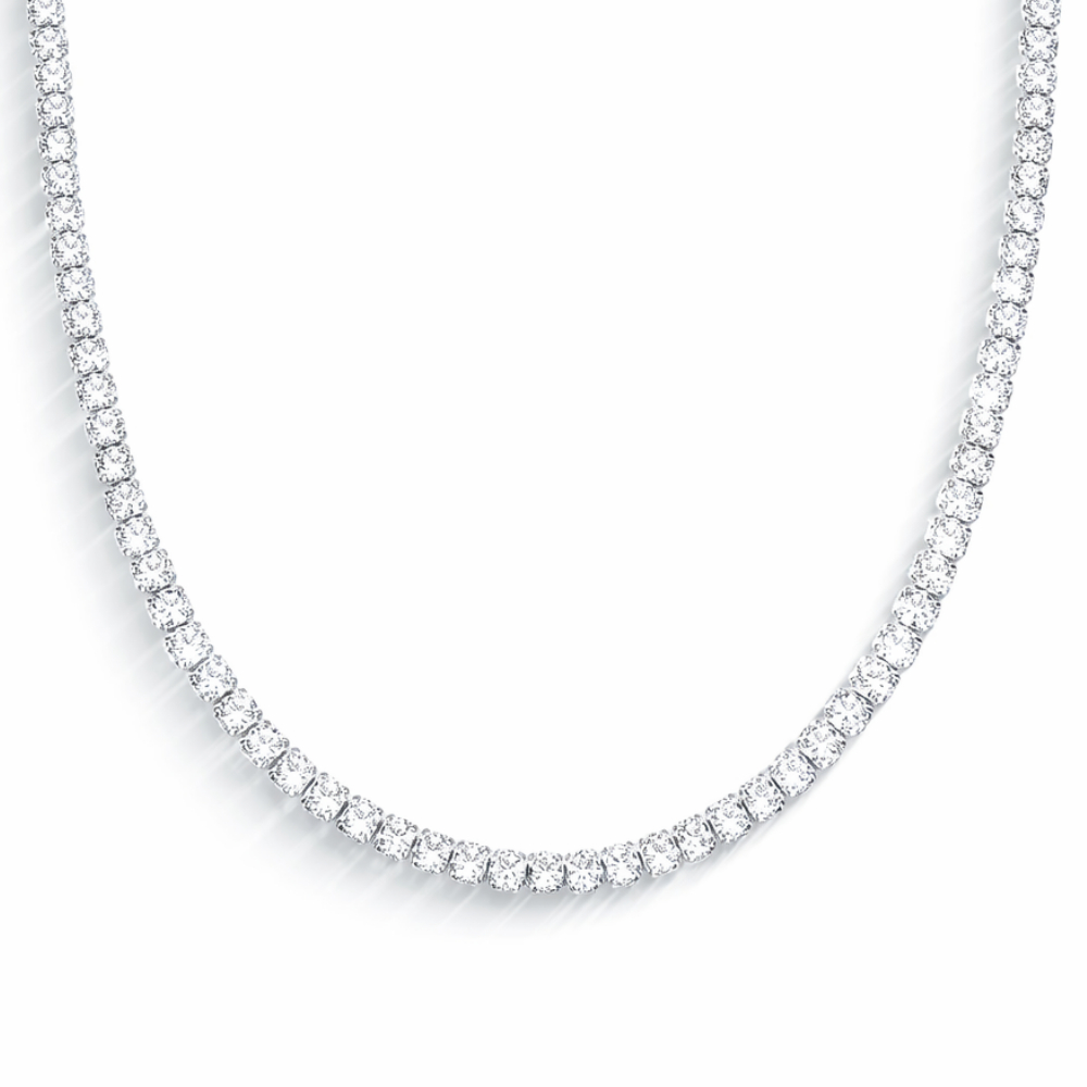 Colar Riviera Feminino Choker Prata Cravejado Zircônias Brilho Elegante ...
