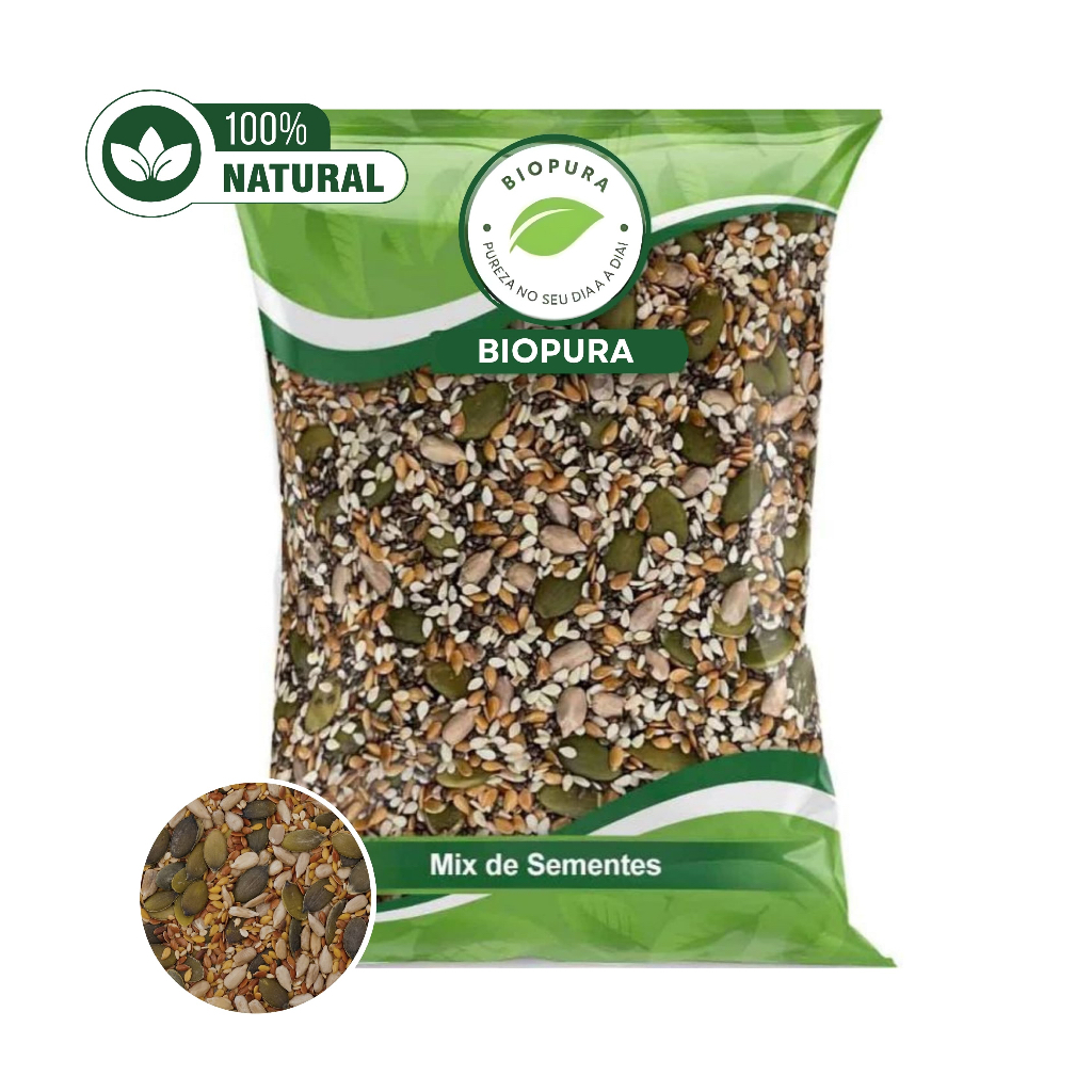 1KG De Mix de Sementes Natural com Abóbora Gergelim Chia Linhaça ...