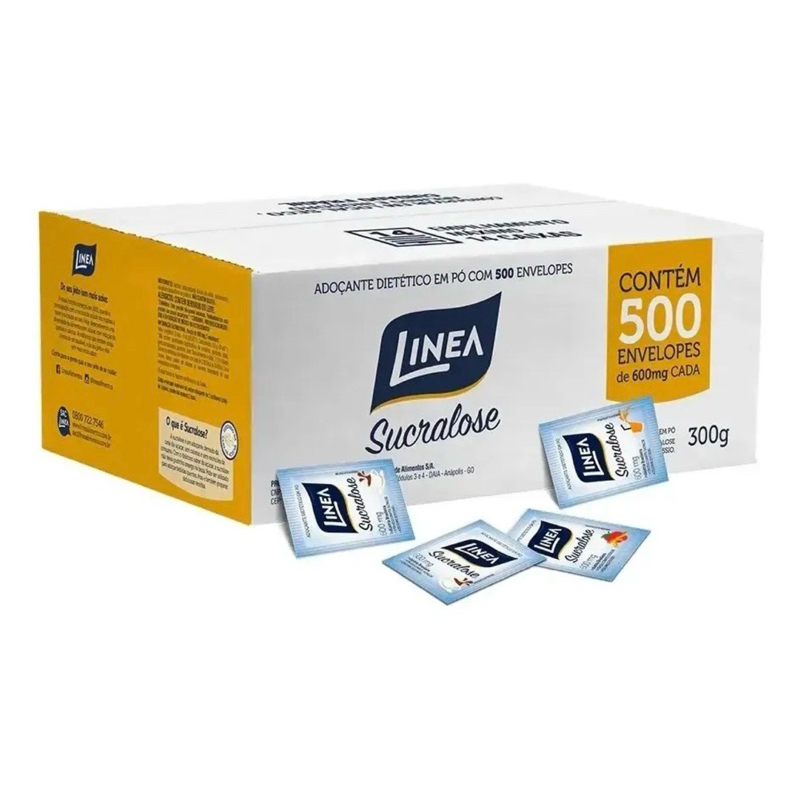 Adoçante em Pó Sucralose Linea 100 unidades Zero Calorias, Sabor de ...