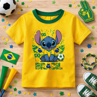 Camiseta Infantil Copa Do Mundo Personalizada Stitch Lilo Lançamento ...