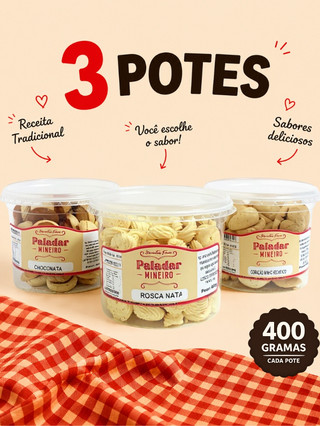 Kit 3 Potes Biscoito Amanteigado Recheado Lembrancinha Atacado Revenda ...