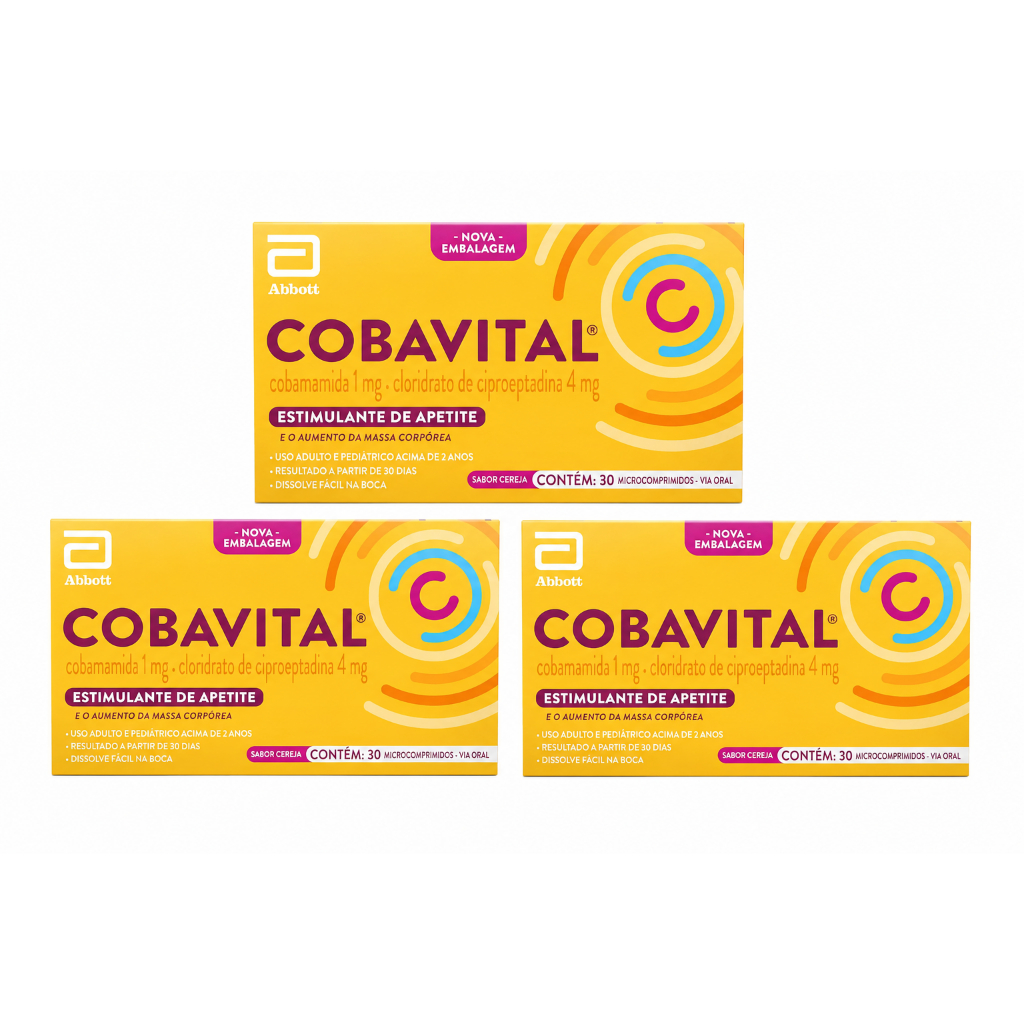 Kit 3 Unidades Cobavital c/ 30 comprimidos | Shopee Brasil