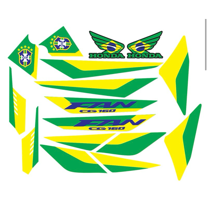 kit faixas/adesivos Fan 160 2025/26 Brasil/copa | Shopee Brasil