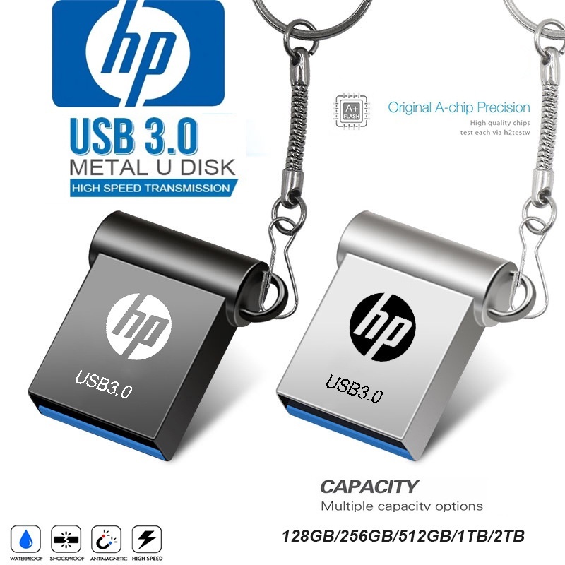 HP Mini Unidade Flash Mental USB3.0 16 Gb/128/256/512/1 Tb/2 Pen Drive ...