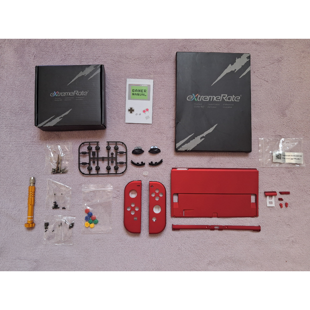 Carcaça para o Nintendo Switch Oled Extremerate, Vermelho Escaralte ...
