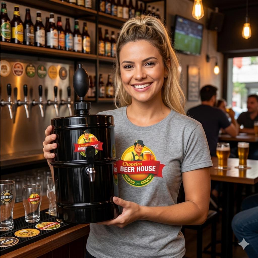 Chopeira Cervejeira Portátil 5.1L Gela Rápido Cooler Dispenser Barril ...