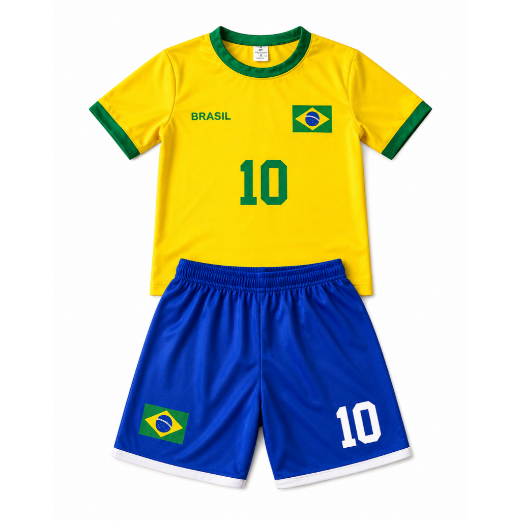 Conjunto Brasil Infantil Unissex Camiseta+Short Seleção Copa Uniforme ...