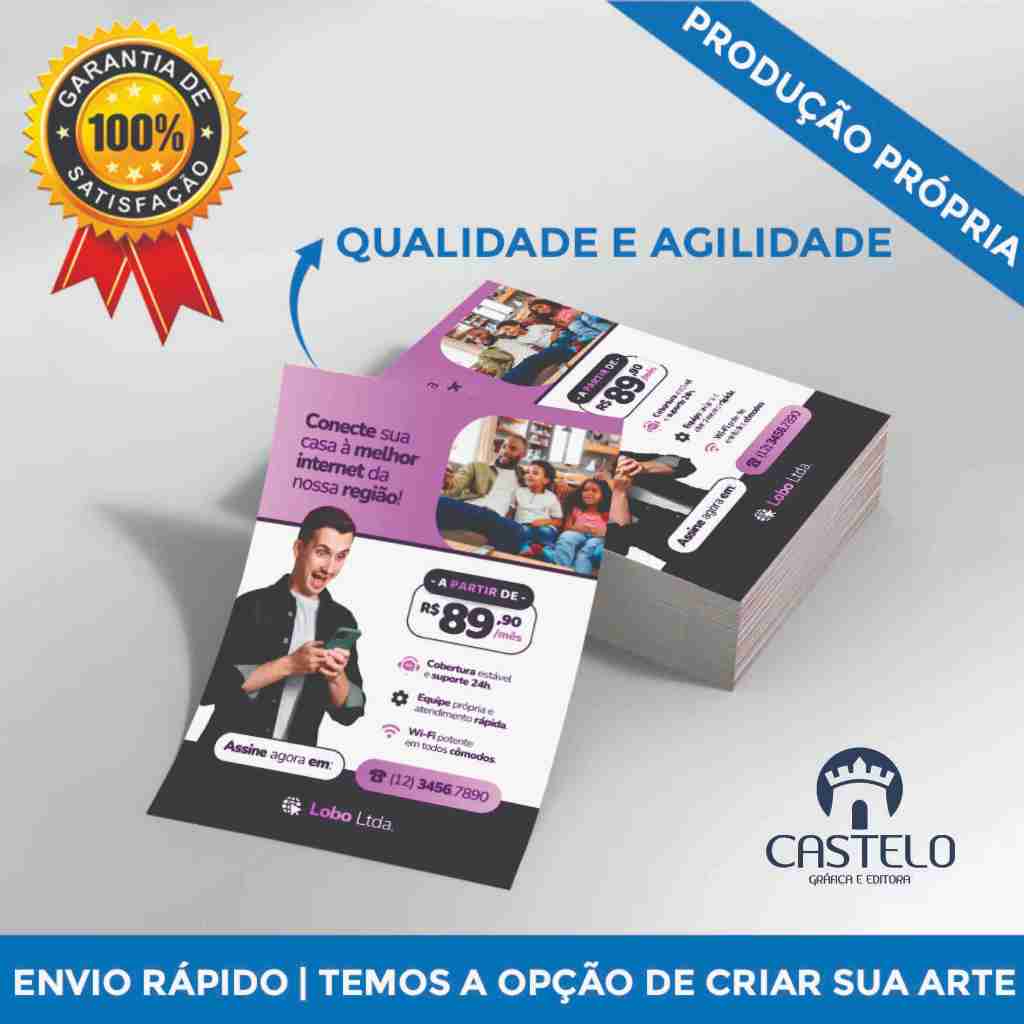 Panfleto personalizado 10x15, papel couchê premium 115g brilho | Shopee ...