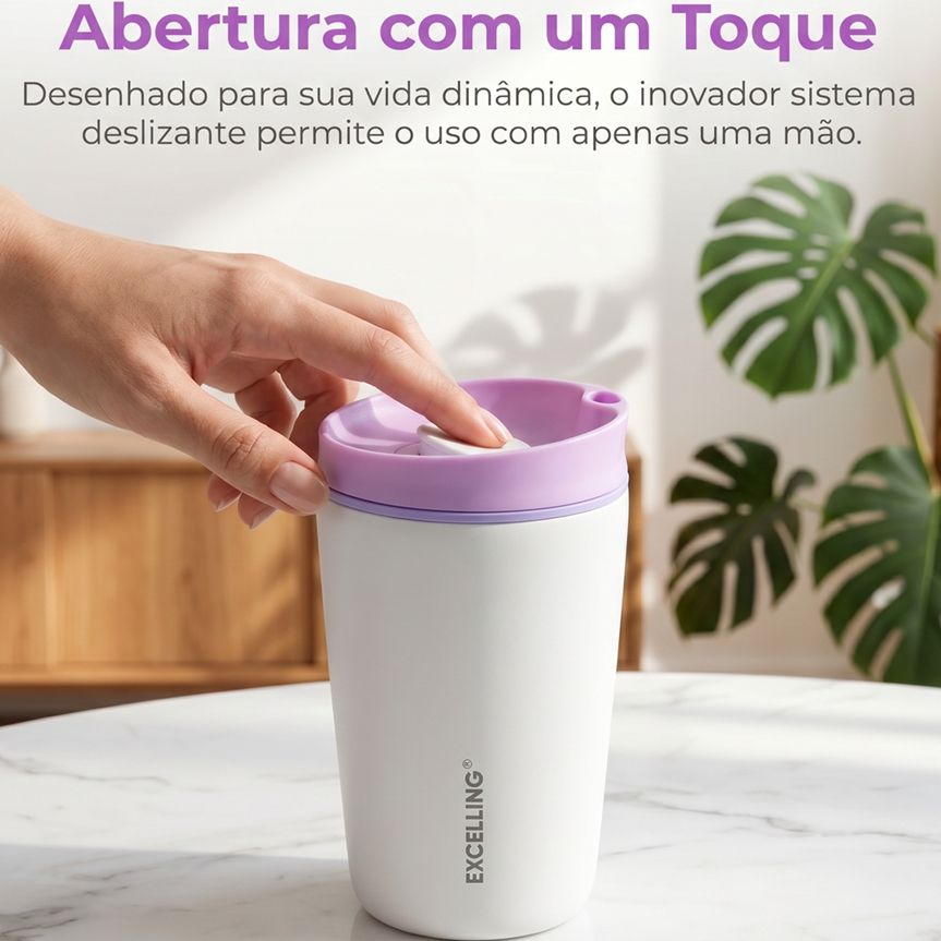 Copo Térmico Aço Inox Premium Com Tampa Hermética P/Café 350ml/600ml ...