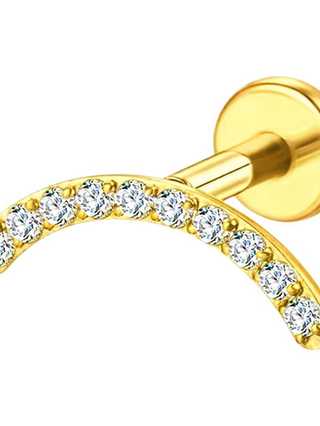 Piercing Helix Flat Daith Rook em Titânio ASTM F136 com Zircônias ...