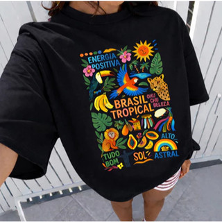 Blusa Camiseta Tshirt 100% Algodão Estampa Primavera Verão Tendencia Em ...