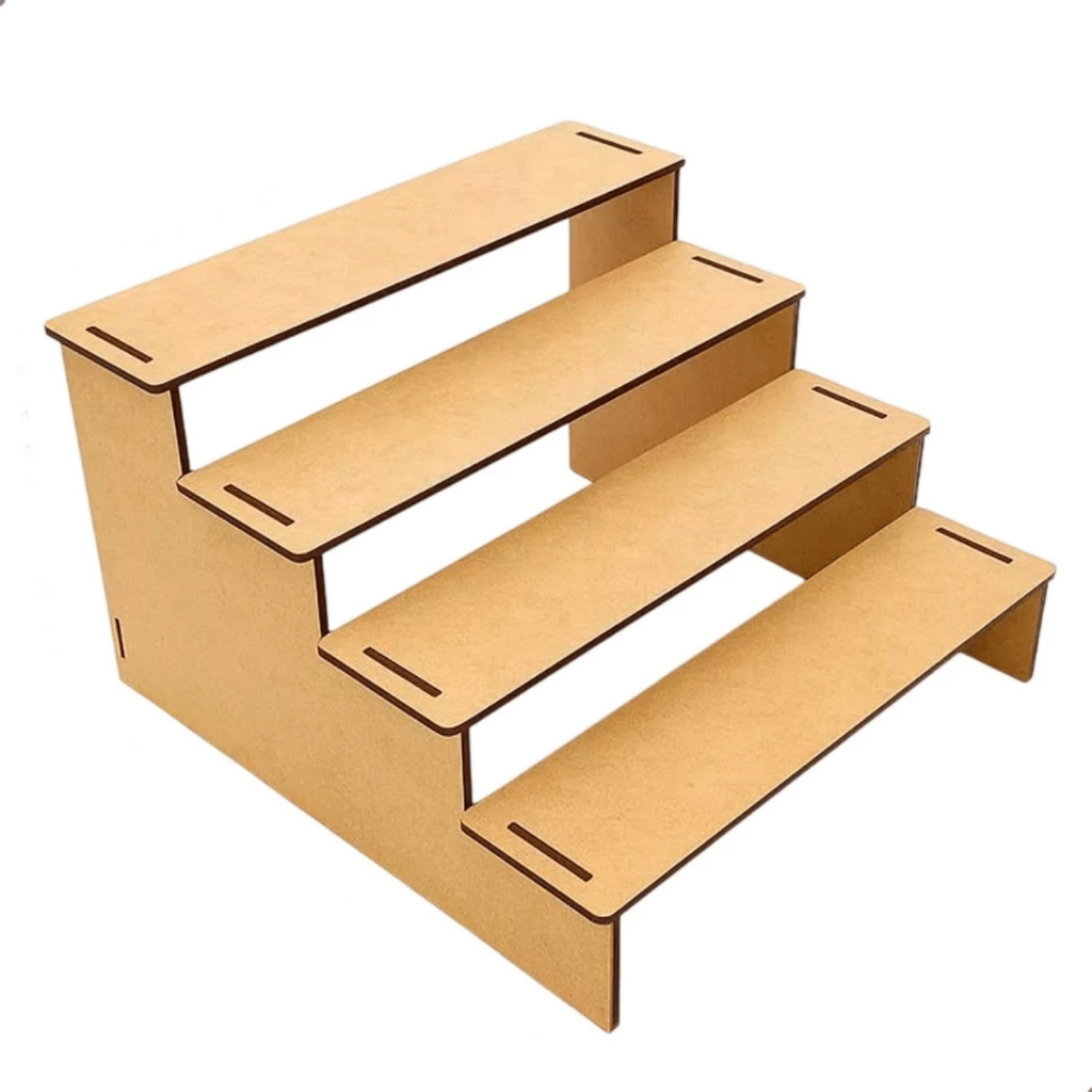 Expositor Escada para Decoração de Mesa Com 4 Degraus em MDF Cru Casa ...