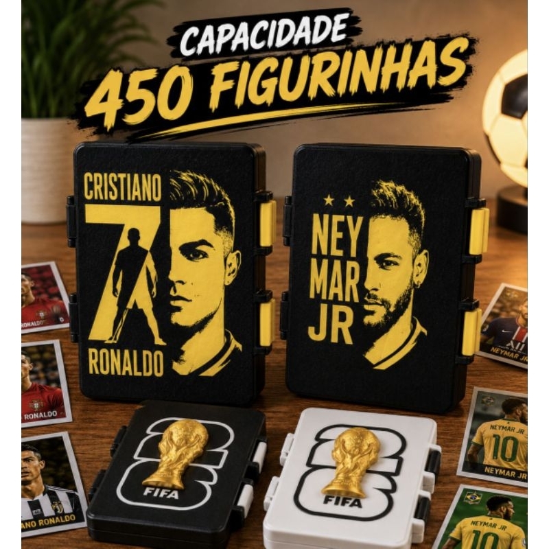 Porta figurinhas copa do mundo 2026 para 450 figurinhas neymar/messi ...