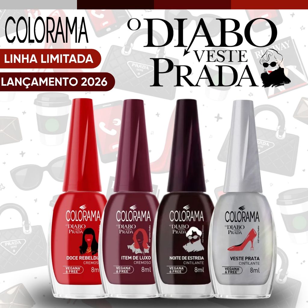 Kit Esmaltes Colorama Lançamento o Diabo Veste Prada Esmalte Vermelhos ...