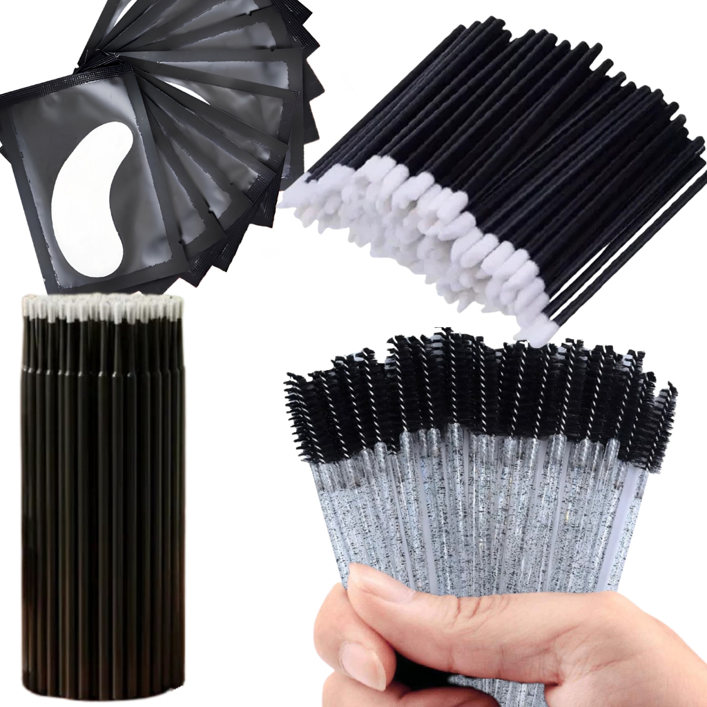 Kit Black 50 Escovinhas, 100 Microbrush 50 Pincel E Pads Gel | Shopee ...