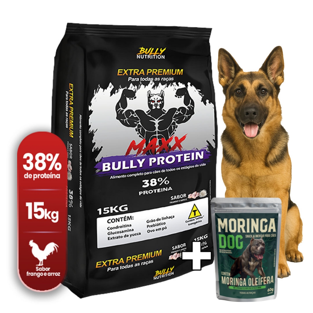 Ração Cães Pastor Alemão Maxx Protein Extra Premium 15Kg + Ganhe ...