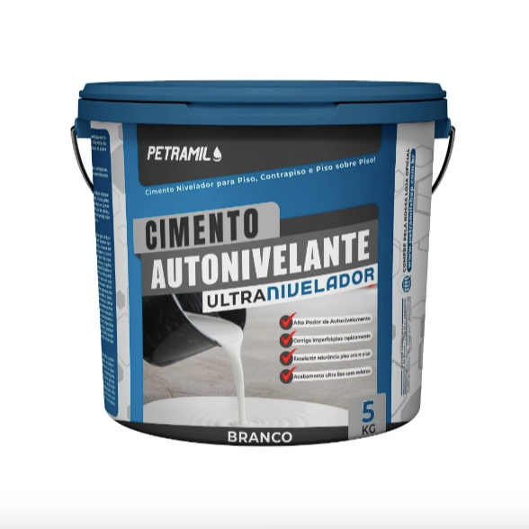 Cimento Autonivelante Branco PETRAMIL 5kg: Nível Perfeito e Rápido ...