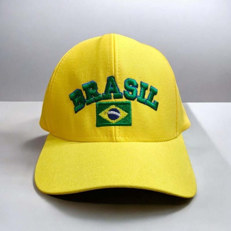 Boné Brasil Seleção Brasileira Bordado Copa Do Mundo Regulável Unissex ...
