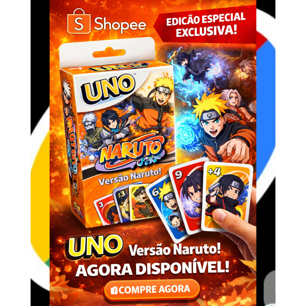 UNO Naruto Personalizado Nome Baralho Presente Alta Qualidade Jogo de ...