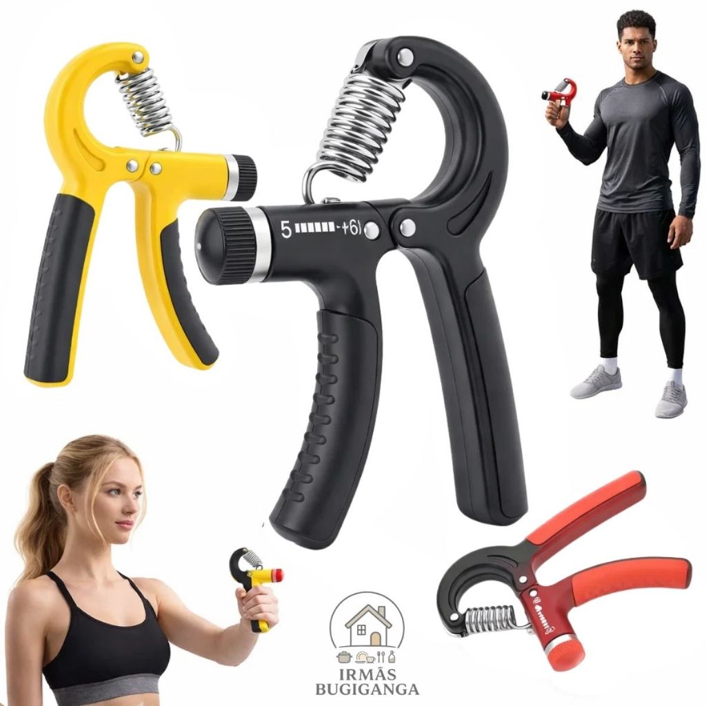 Hand Grip Flexor De Punho Com Mola Ajustável 5 a 60Kg Para Antebraço ...