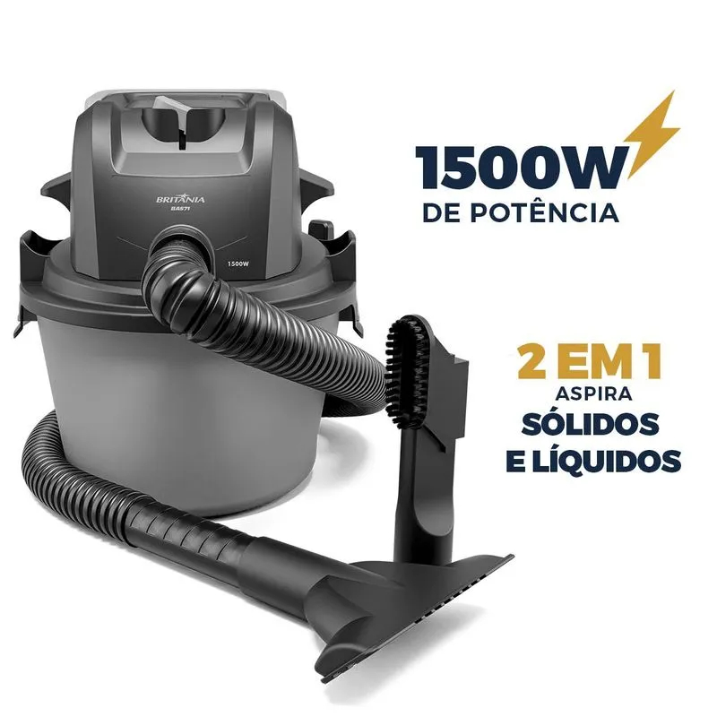 Aspirador de Pó e Água Britânia 6 L 1500w BAS71 Função Sopro | Shopee ...