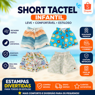Short Infantil Masculino Tactel Estampado Menino Roupa Infantil Praia ...