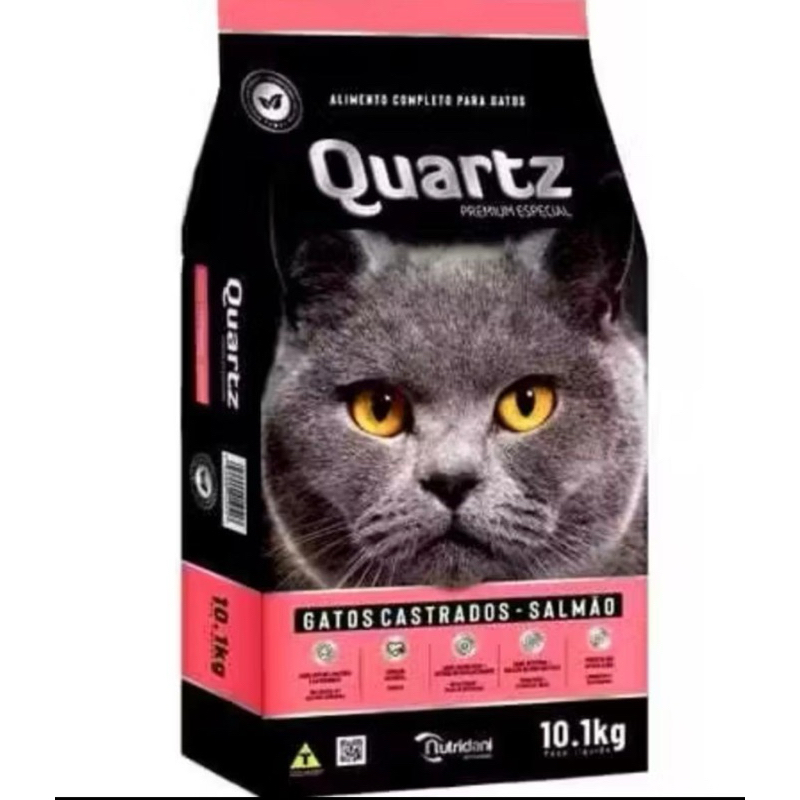 Ração QUARTZ Premium Para Gatos Castrado 10.1KG | Shopee Brasil