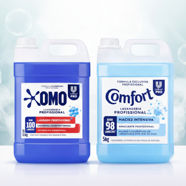 Sabão Liquido OMO Pro Lavanderia Profissional 5L + Amaciante Pro ...