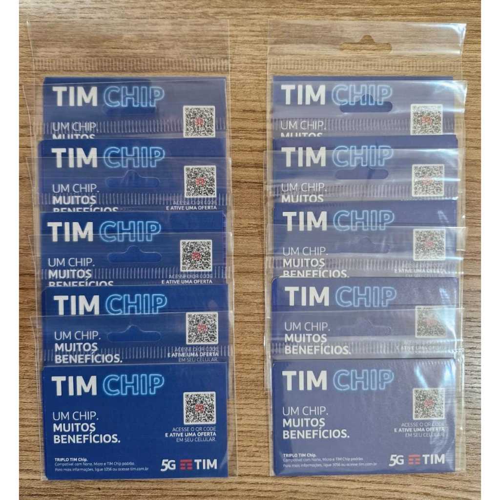 Tim chip 5G - KIT com 10 unidades - corte triplo - para ativar em ...