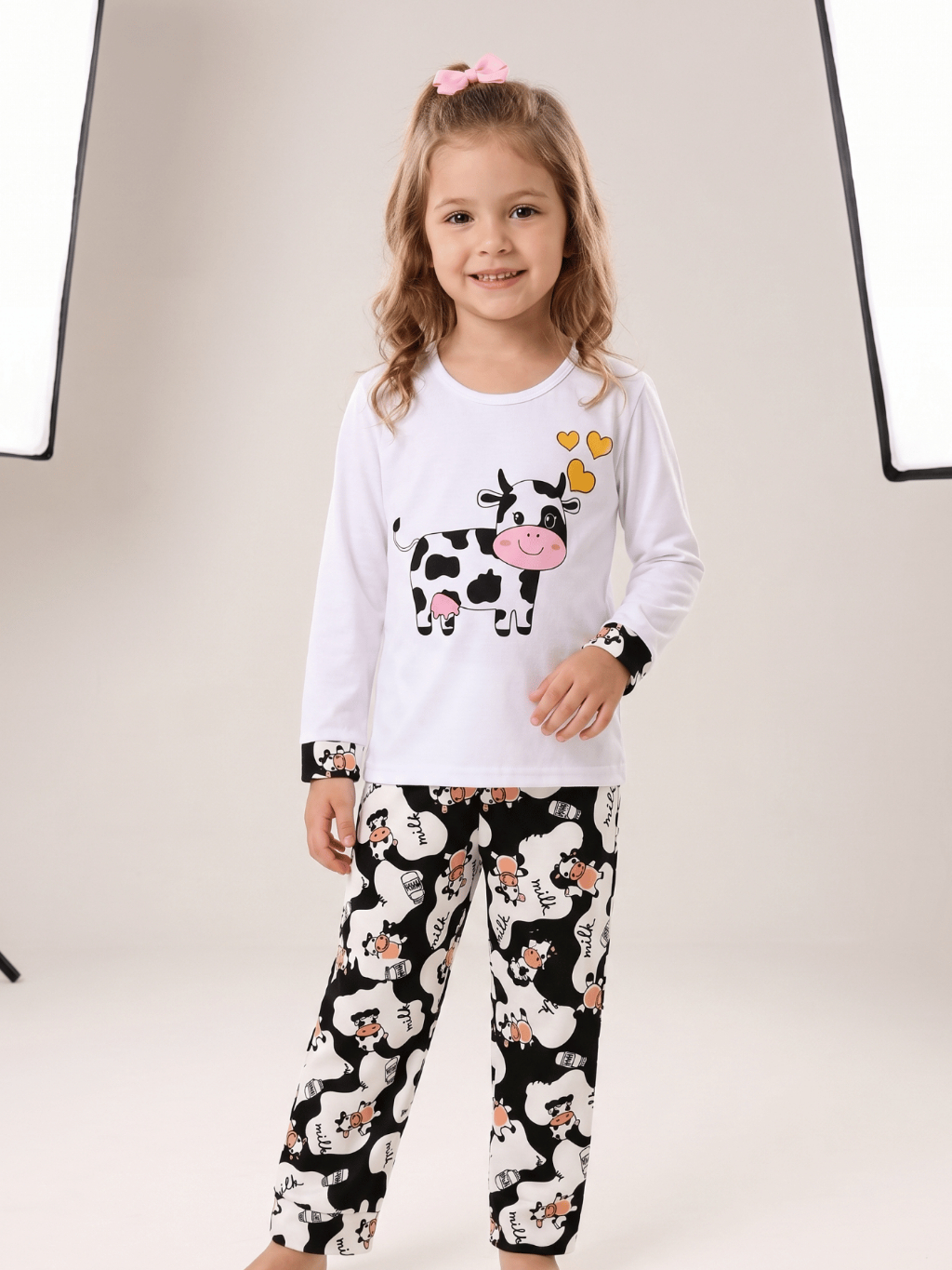 Pijama Infantil e Adulto Menina Inverno Conjunto Feminino Longo ...