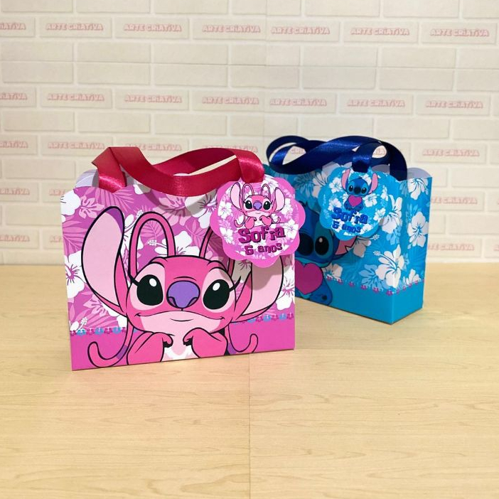 Sacolinha Ondas PEQUENA com Tag Stitch e Angel PEGUE E MONTE | Shopee ...