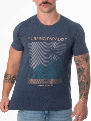 Camiseta Masculina Azul Estampada em Algodão Premium - Blusa para Homem ...