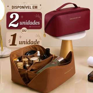 2/1 PCS Bolsa Necessaire Feminino Cosmético De Couro PU De Grande ...