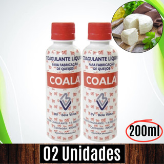 Cx 02 Unds Coalho Líquido Coala 200ml Coagulante Queijos Minas ...