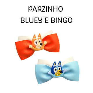 Par Laços Temático Bluey e Bing Irmãs Cachorrinhas Azul e Laranja ...