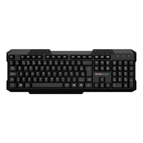 Teclado com Fio Kross USB Multimídia ABNT2 Preto KE-K106 | Shopee Brasil