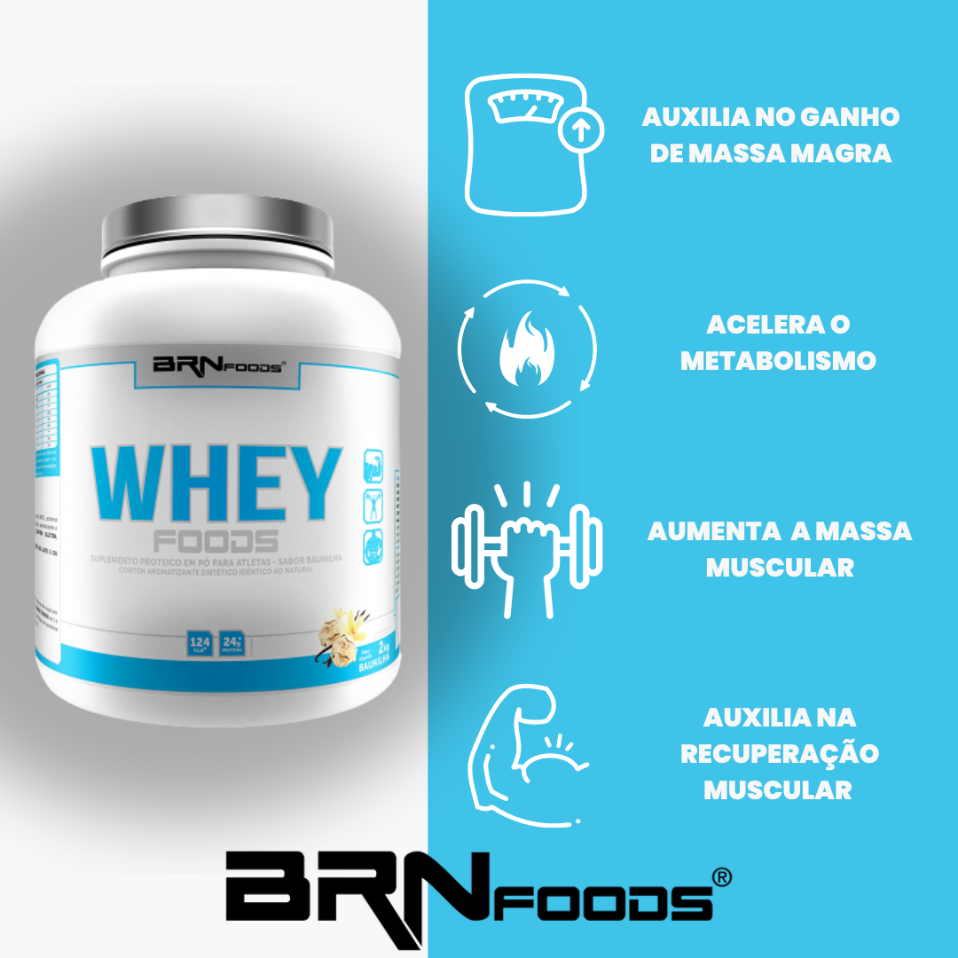 Kit Whey Protein Whey Foods 900g + BCAA 100g + Creatina 100g ...