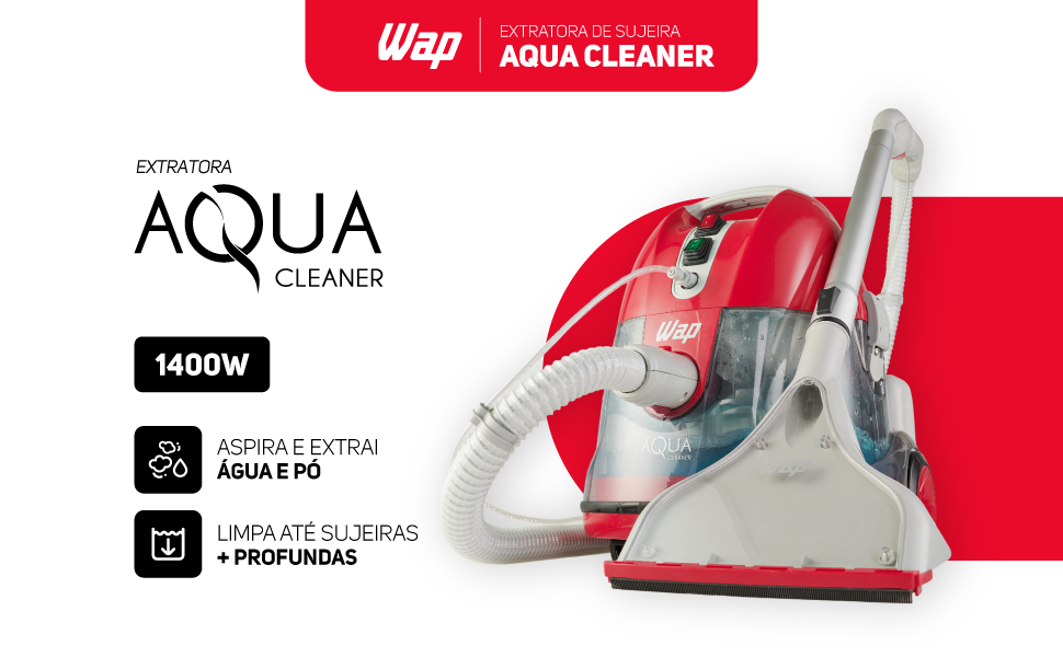 Extratora de Sujeira WAP Aqua Cleaner Filtragem Eco Friendly 185 mbar 1400W | Shopee Brasil