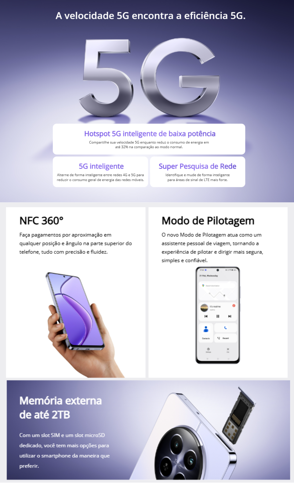 Smartphone Realme 12 5G 512GB 8GB RAM Tela 6.72" 120Hz Câmera 108MP NFC ...