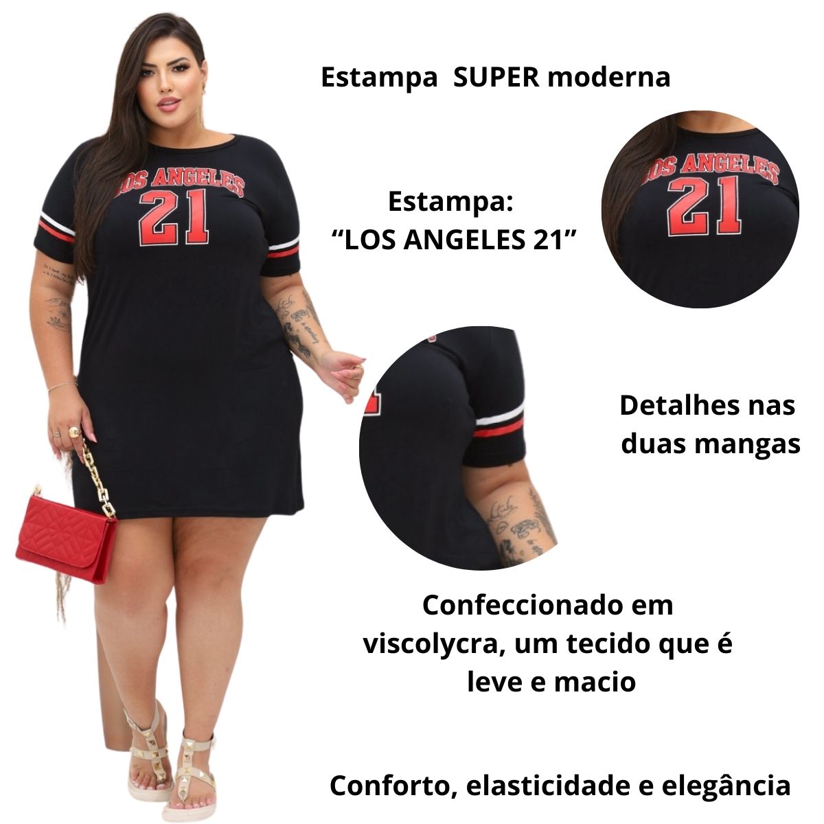 Vestido Plus Size Curve Curvy Estampado Camisão Moda Gringa veste até ...