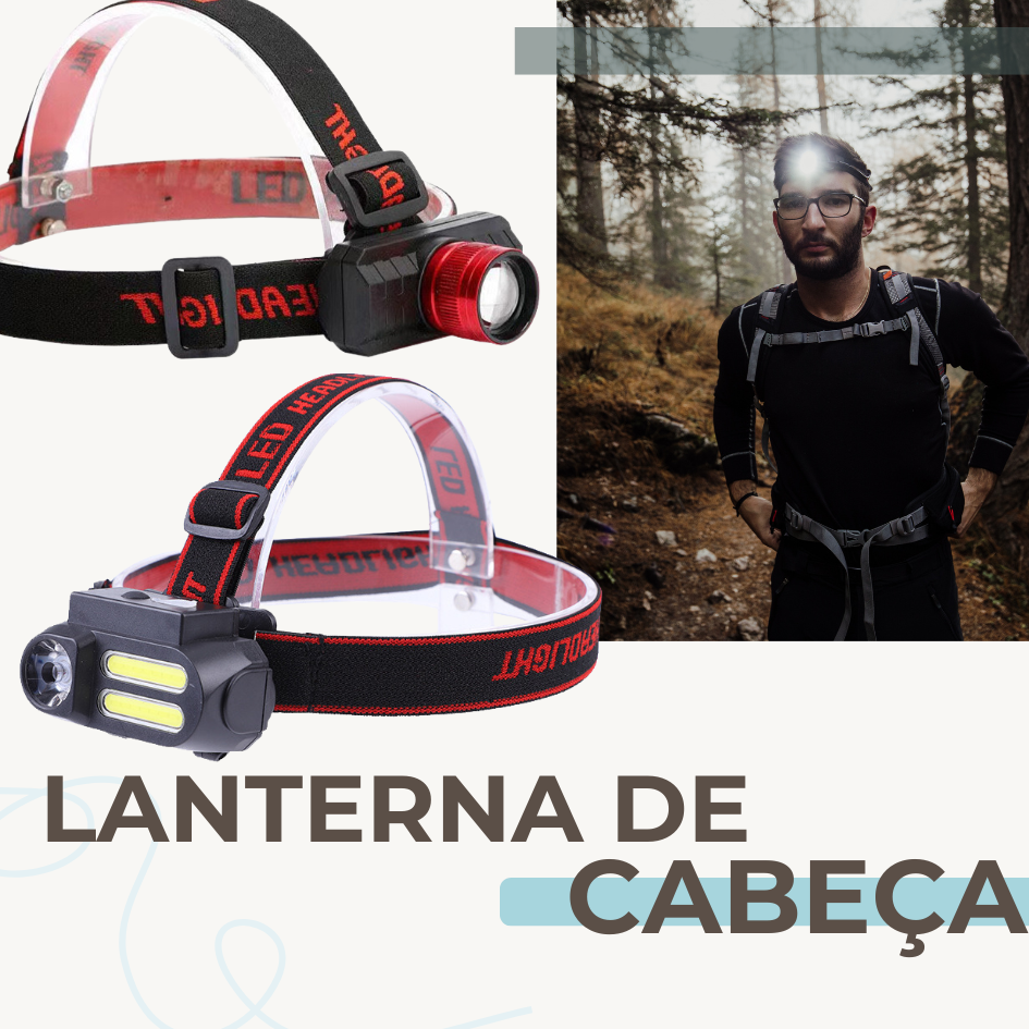 Kit 1-4 Lanterna Cabeça Led Turbo com Ajuste Angular 2 Modelos Lite e ...