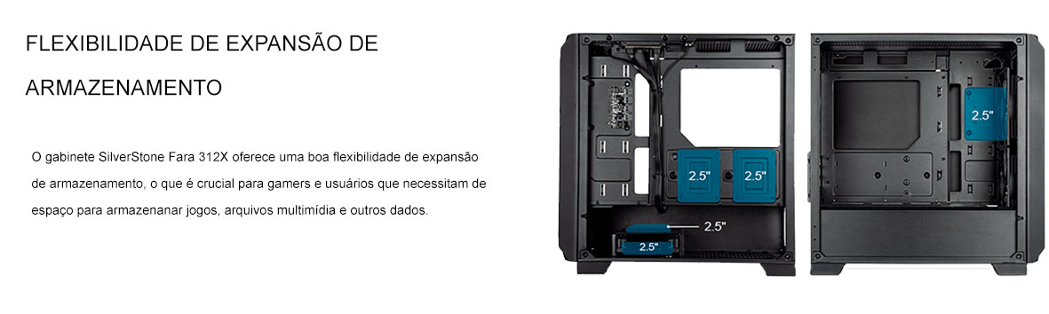 Gabinete Gamer Silverstone Fara 312X, Mid Tower, Vidro Temperado, Com 3 ...
