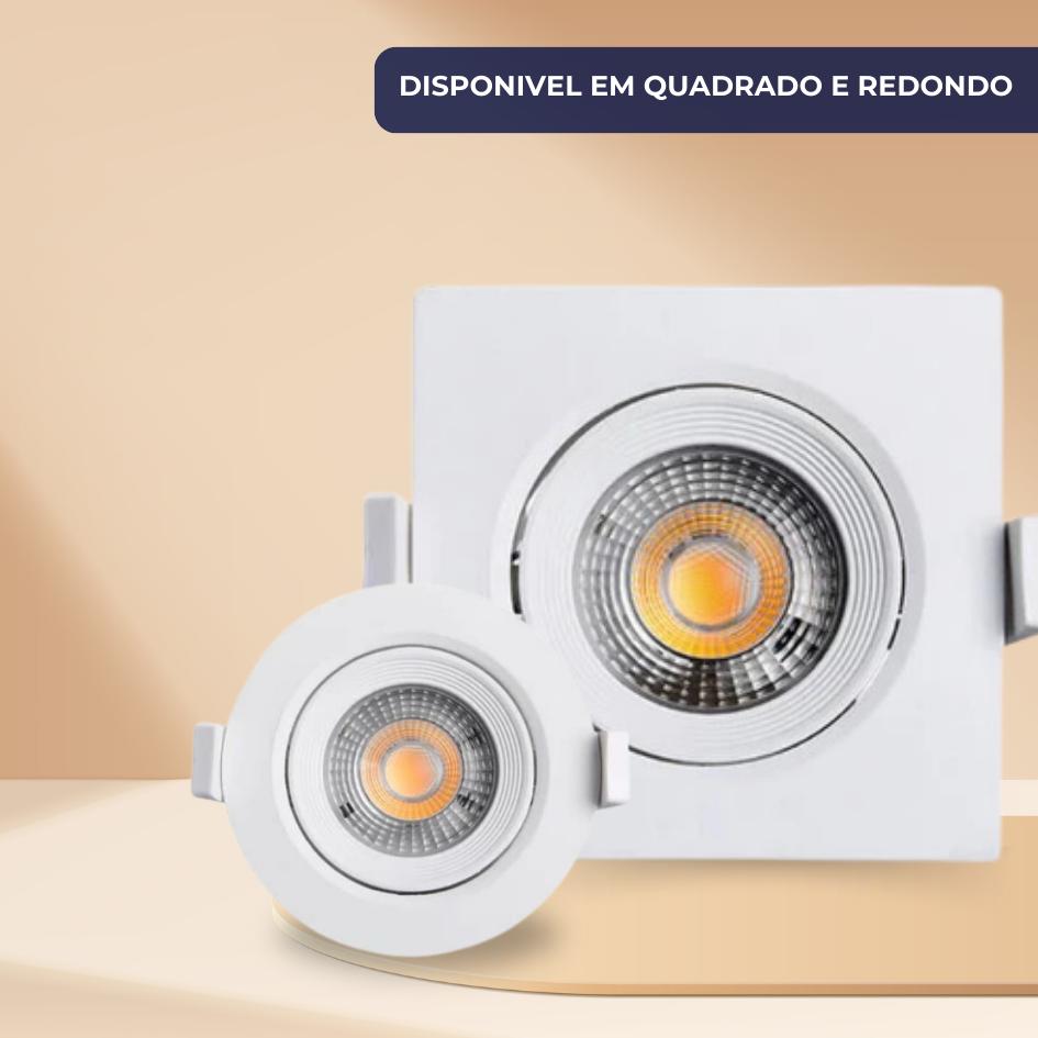 Kit 10 Luminária Spot Led Redondo Direcionável 5W Embutir Gesso Teto ...