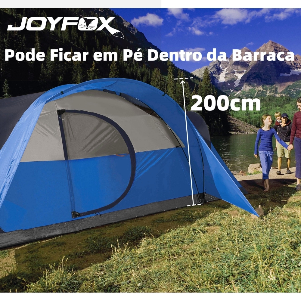 JOYFOX Barraca Camping tamanho grande Barraca 9-12 pessoas Tenda ...